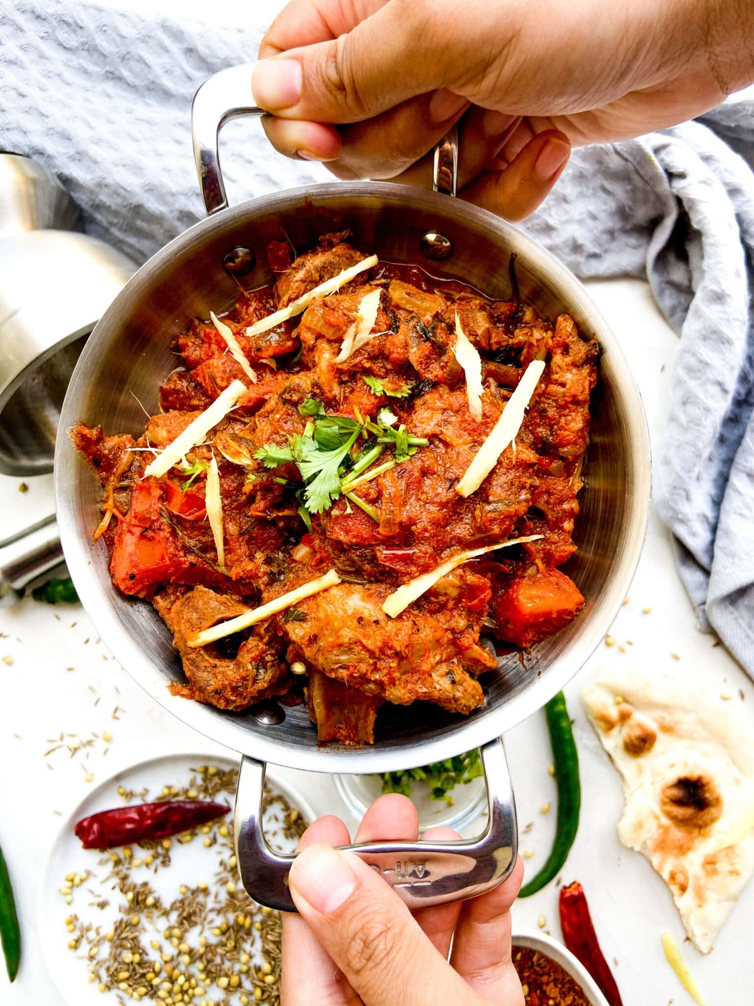 Authentic Pakistani Mutton/Goat Karahi (Karahi Gosht) - Two Cloves In A Pot