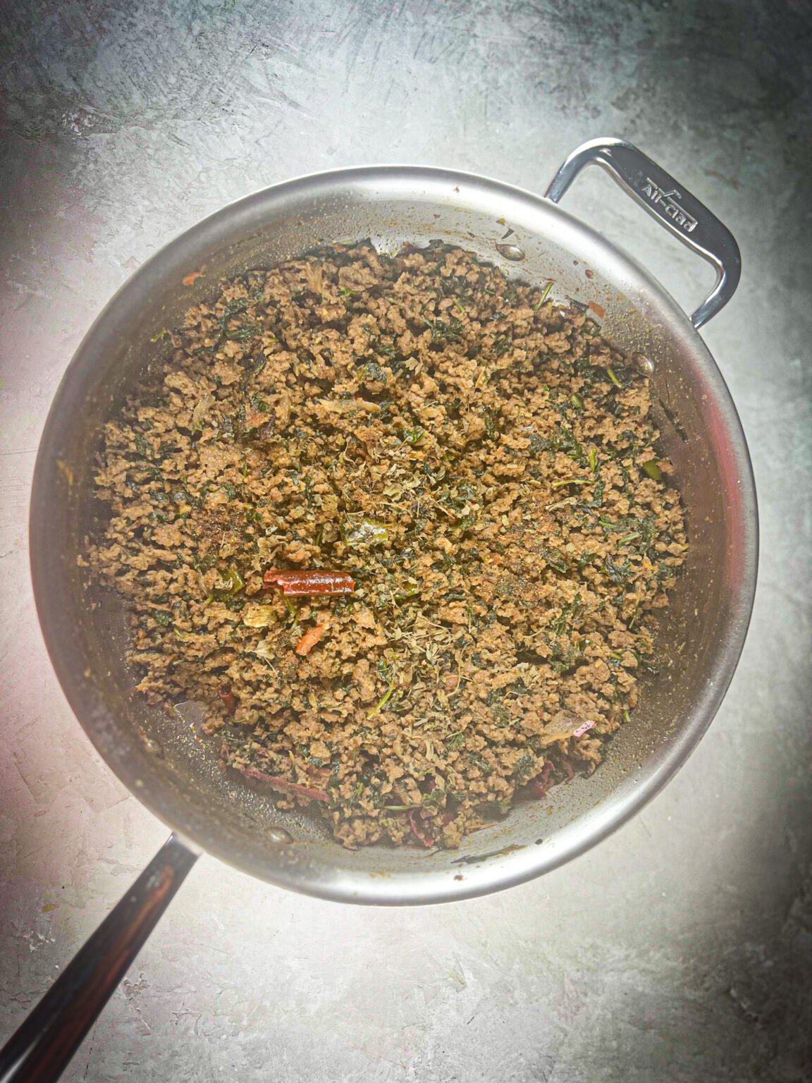 Easy Stovetop Pakistani Palak Keema - Two Cloves In A Pot