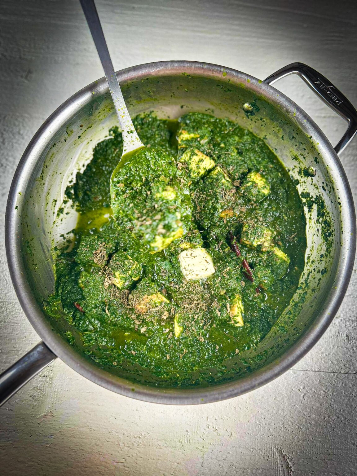 Homemade Pakistani Palak Paneer (Spinach Paneer) - Two Cloves In A Pot
