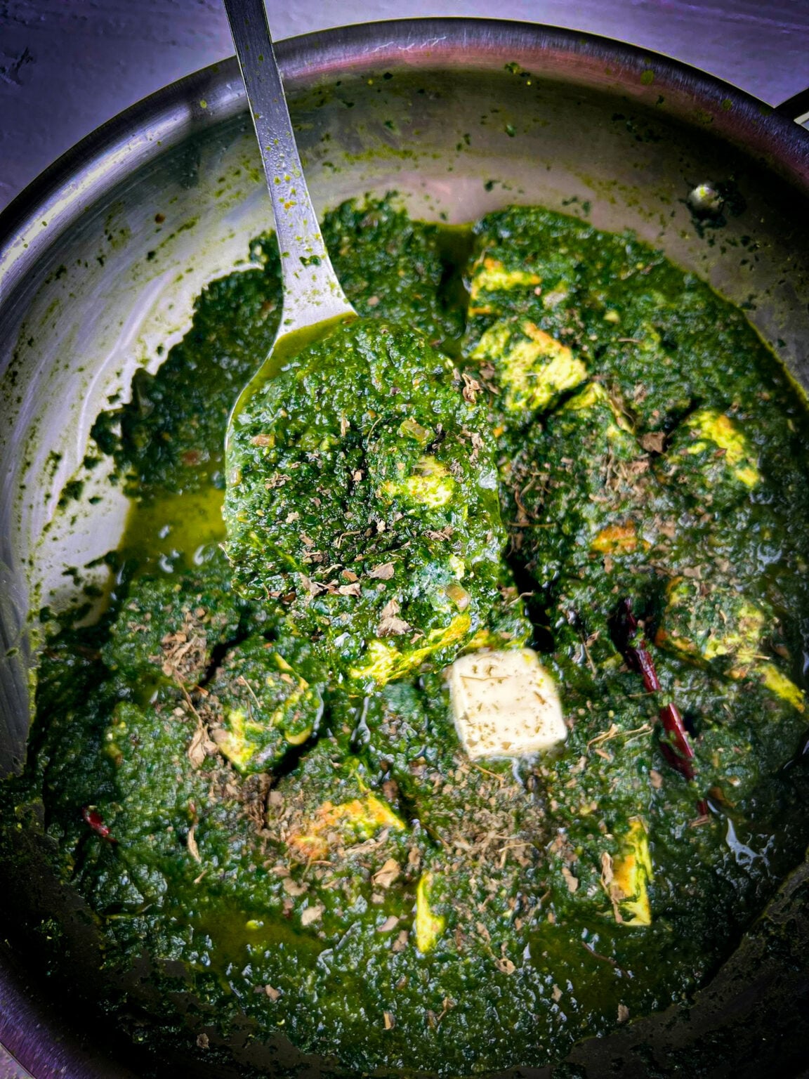 Homemade Pakistani Palak Paneer (Spinach Paneer) - Two Cloves In A Pot