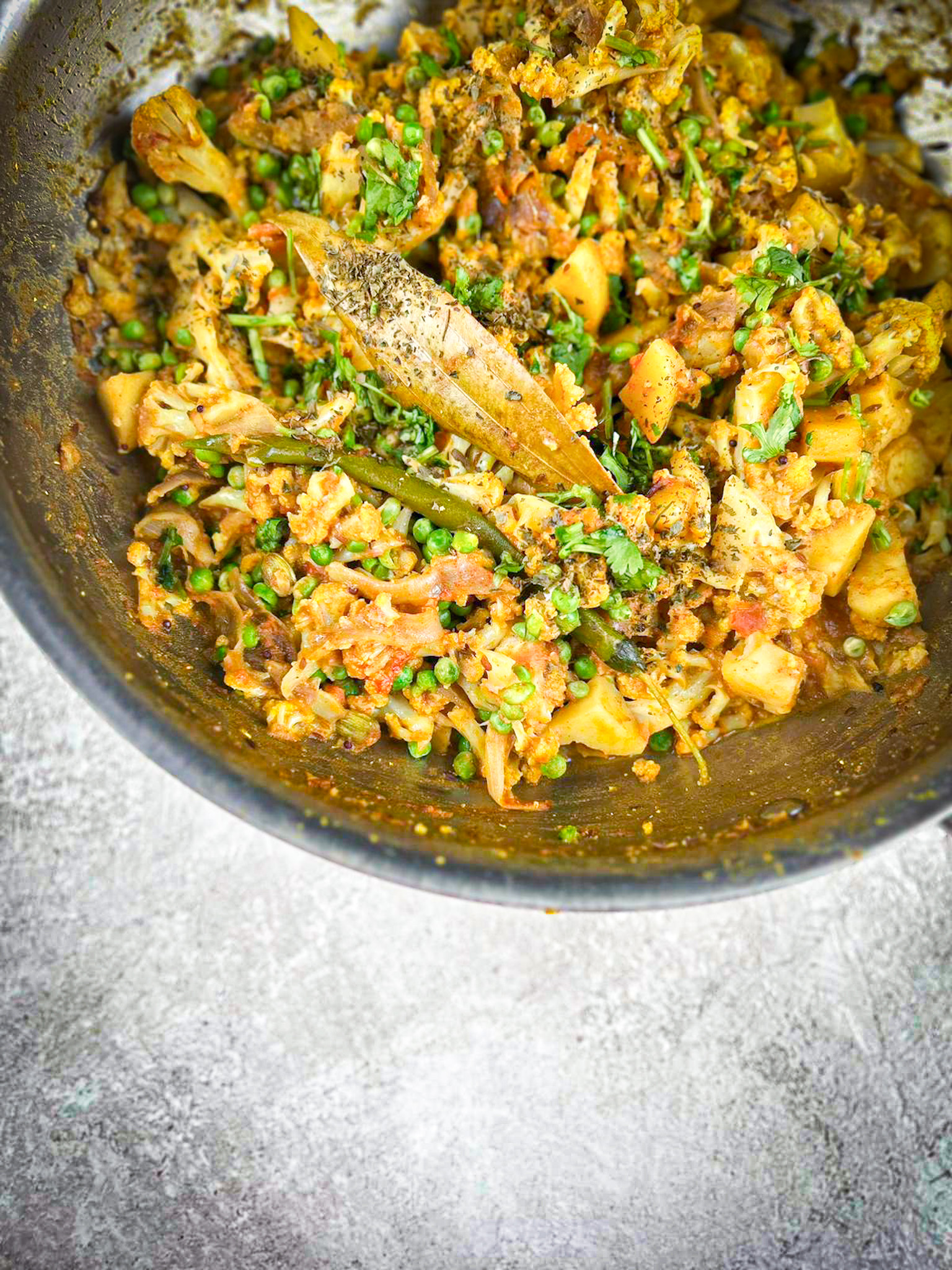 Homemade Aloo Gobi Matar (Mixed Vegetable Curry) - Two Cloves In A Pot