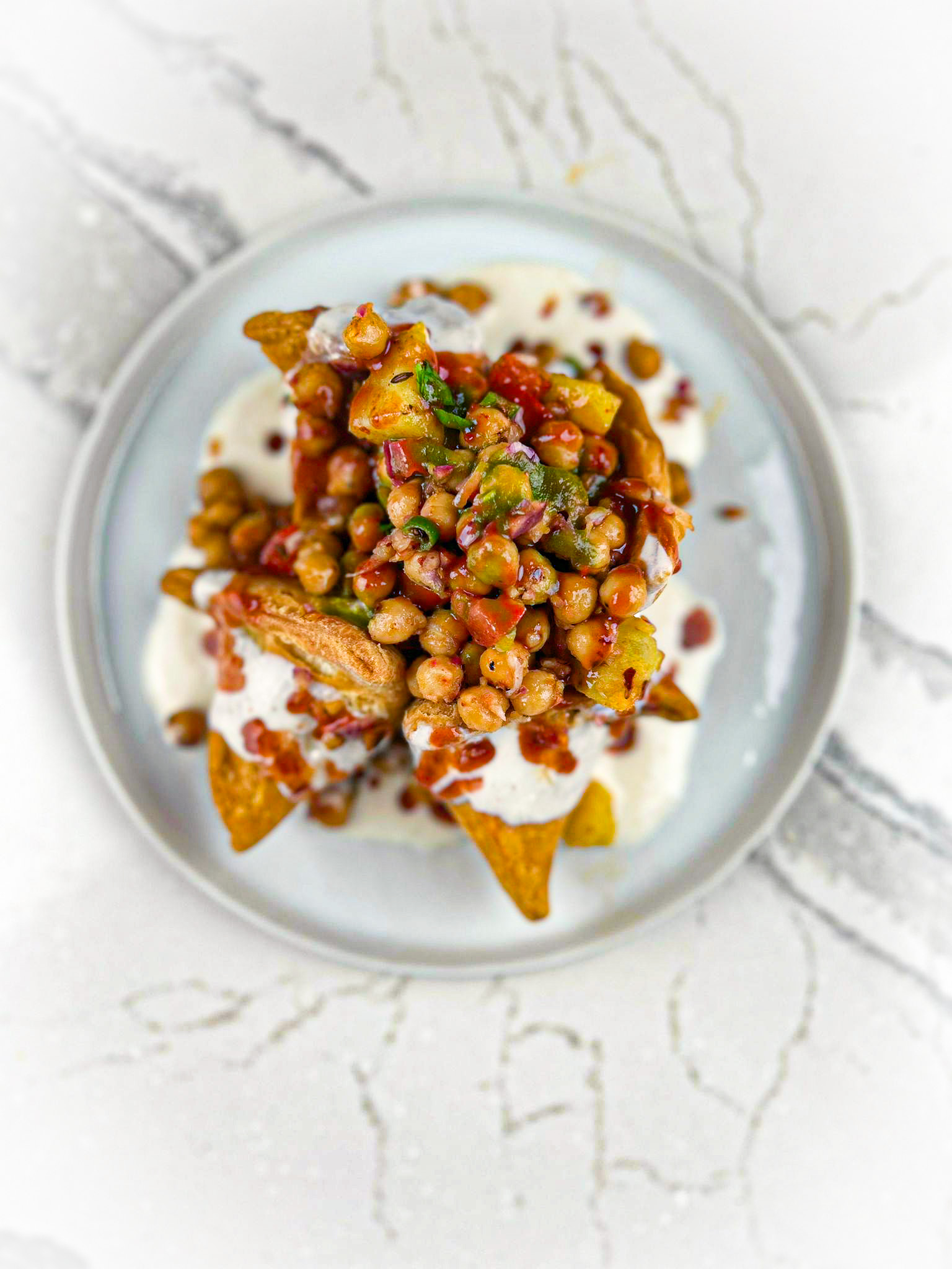 Homemade Samosa Chaat With Yogurt - Two Cloves In A Pot