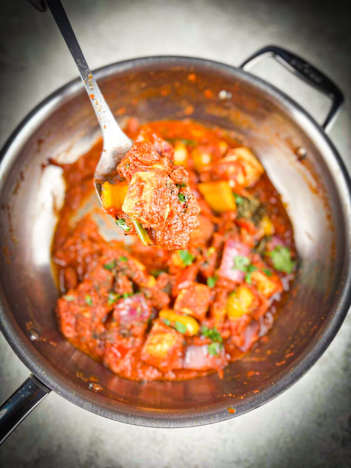 Stovetop Indian Panner Karahi With Bell Pepper - Two Cloves In A Pot