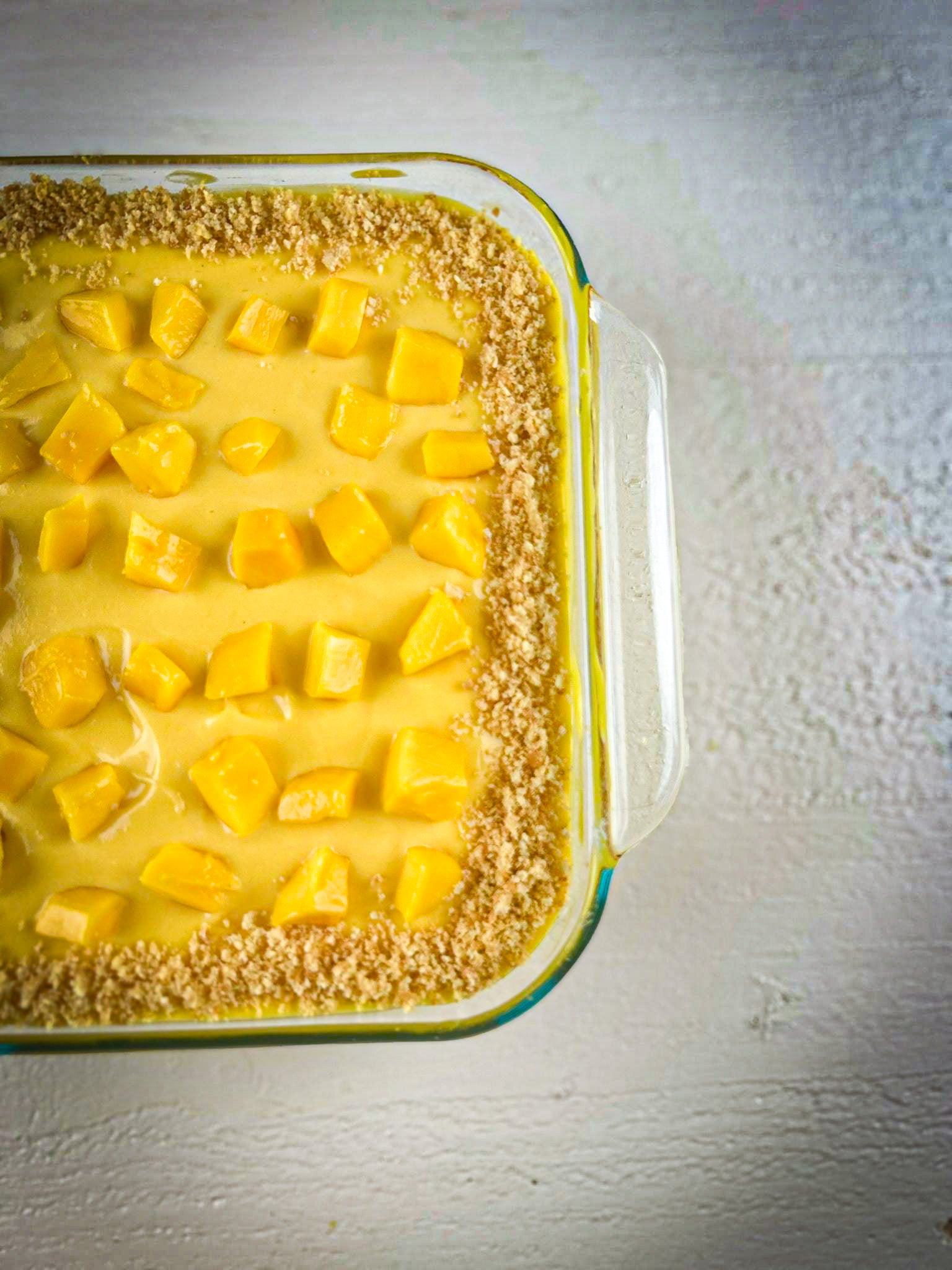 No Bake Sweet Mango Delight With Heavy Whipping Cream - Two Cloves In A Pot